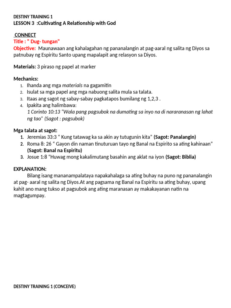 3 - Cultivating Relationship With God | PDF