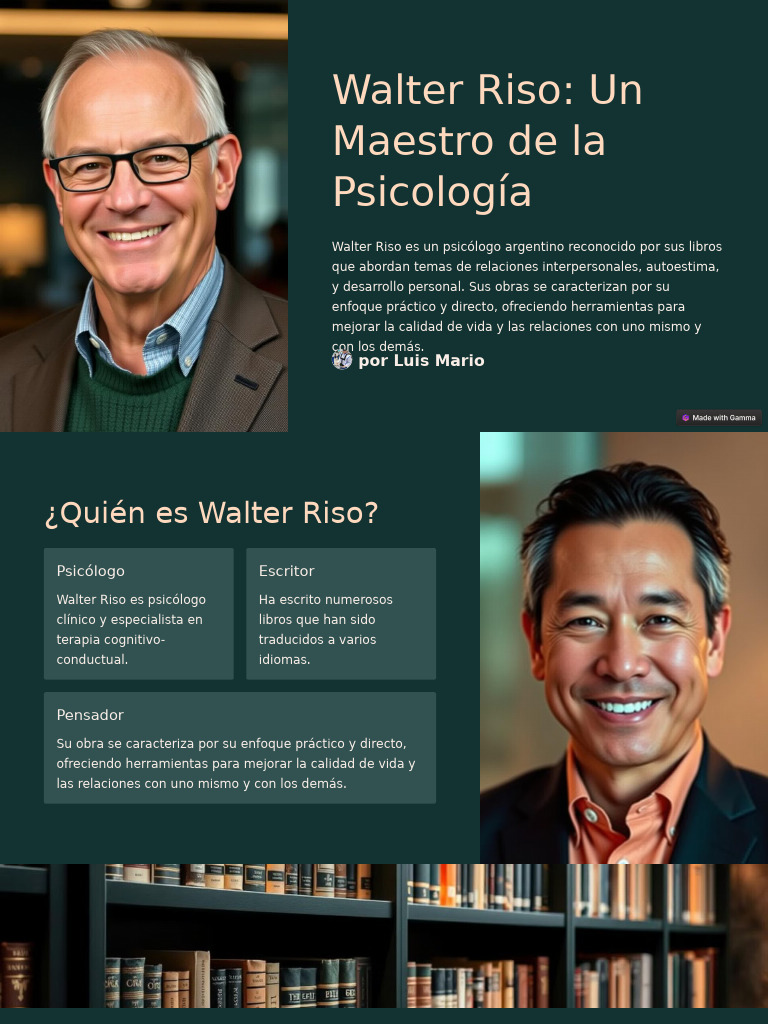 Walter Riso Un Maestro de La Psicologia | PDF | Autoestima | Amor