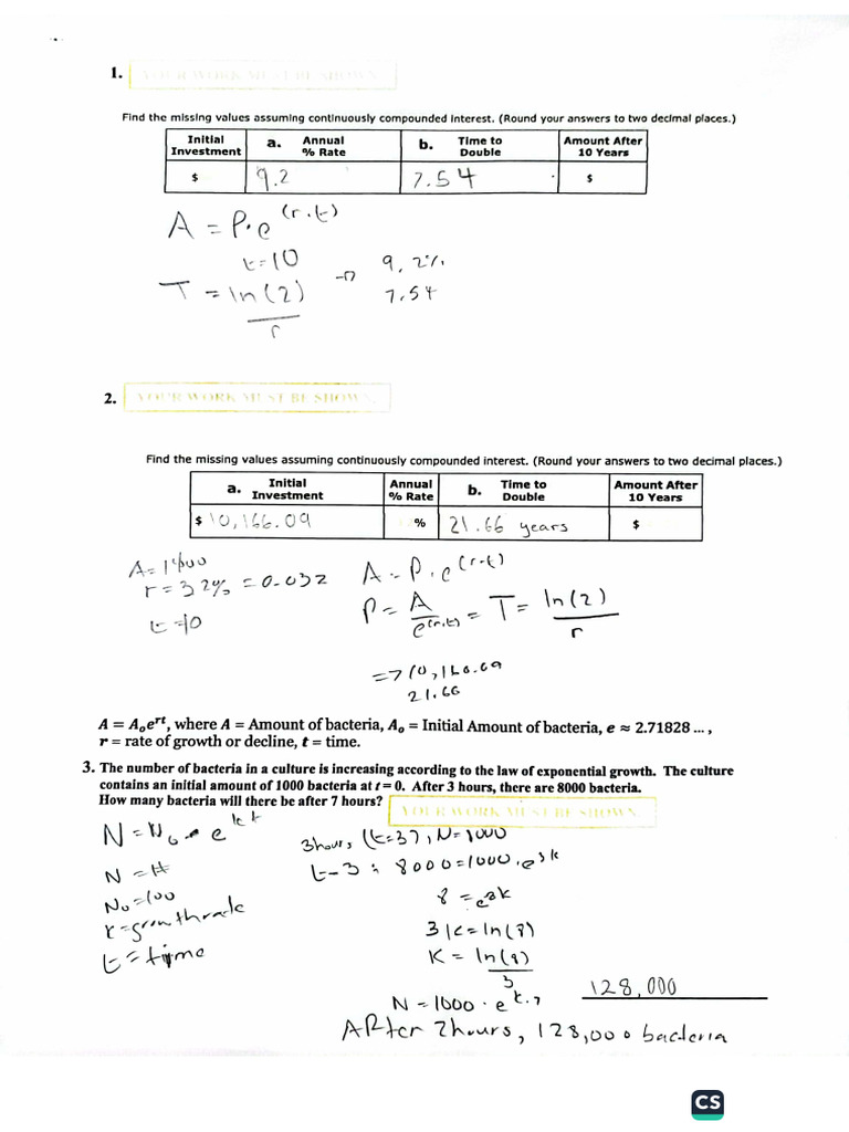 Calc Work 3.5 | PDF