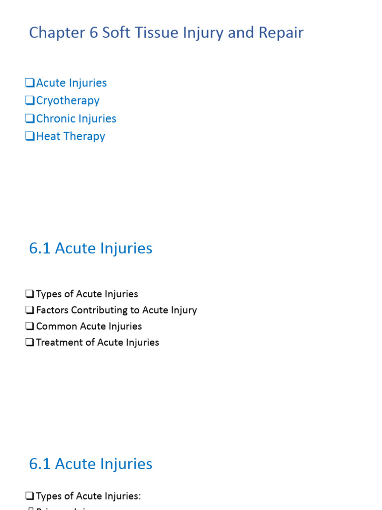 Soft Tissue Injury Treatment Guide | PDF | Injury | Medicine
