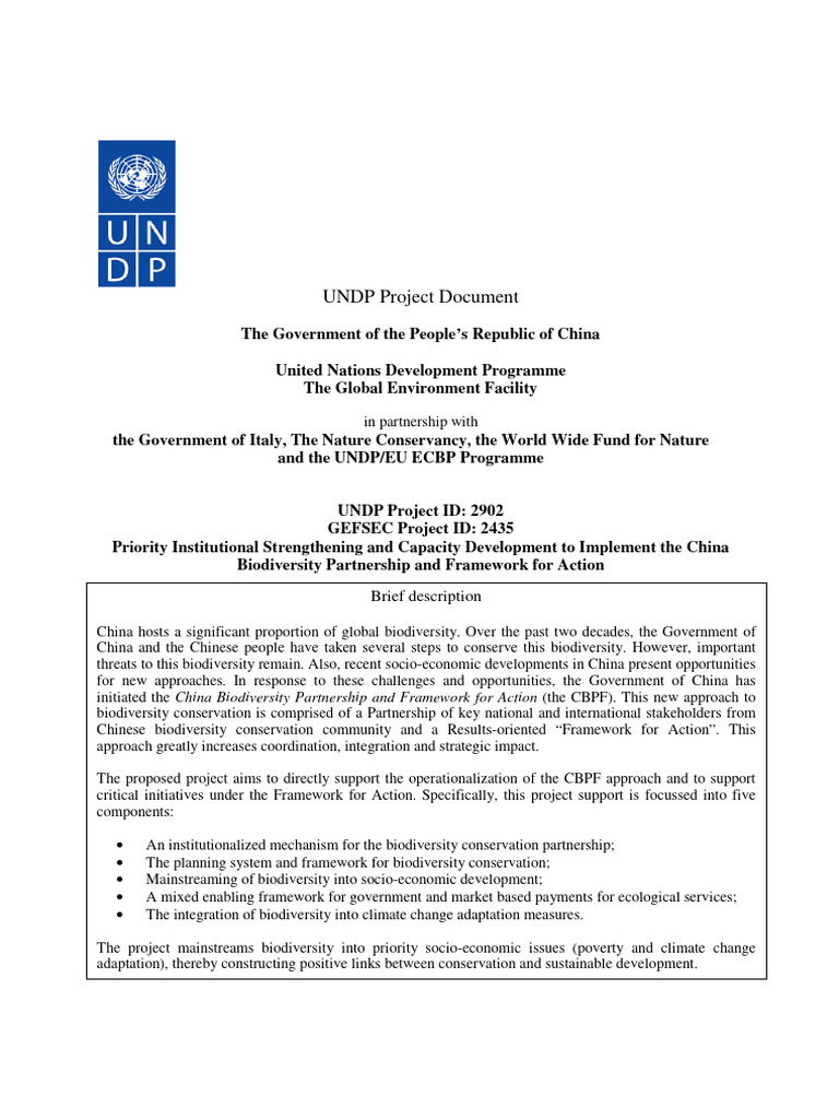 Prodoc | PDF | Conservation Biology | Biodiversity