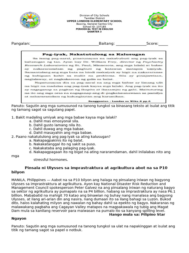 3RD Quarter Fil 6 | PDF