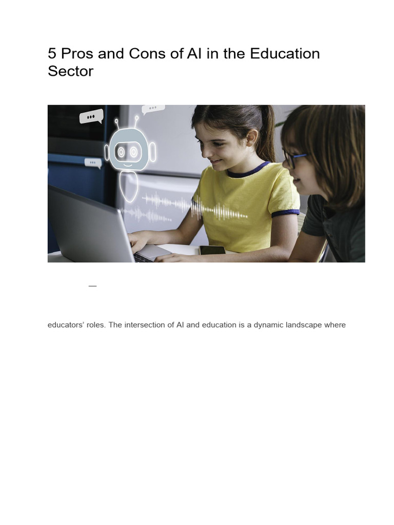 Article 3 - 5 Pros and Cons of AI in The Education Sector | PDF ...