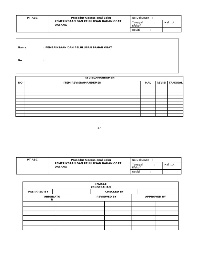 SOP Pemeriksaan Dan Pelulusan Bahan Baku Obat Datang | PDF | Teknologi ...