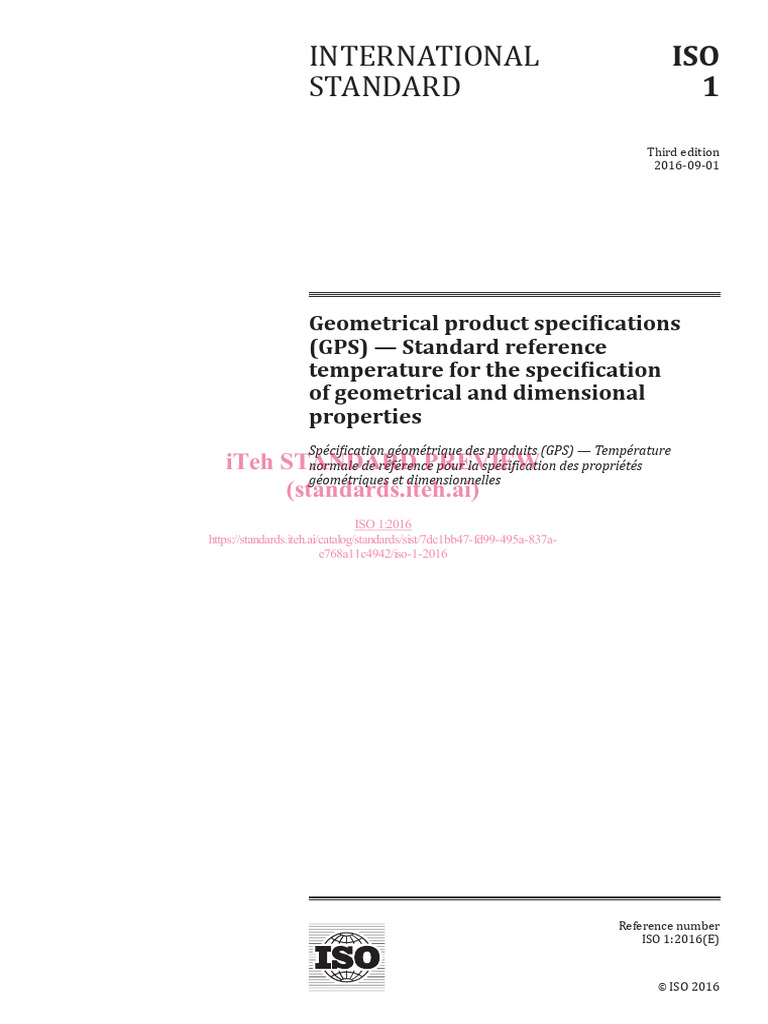 Iso 1 2016 | PDF | Temperature | International Organization For ...