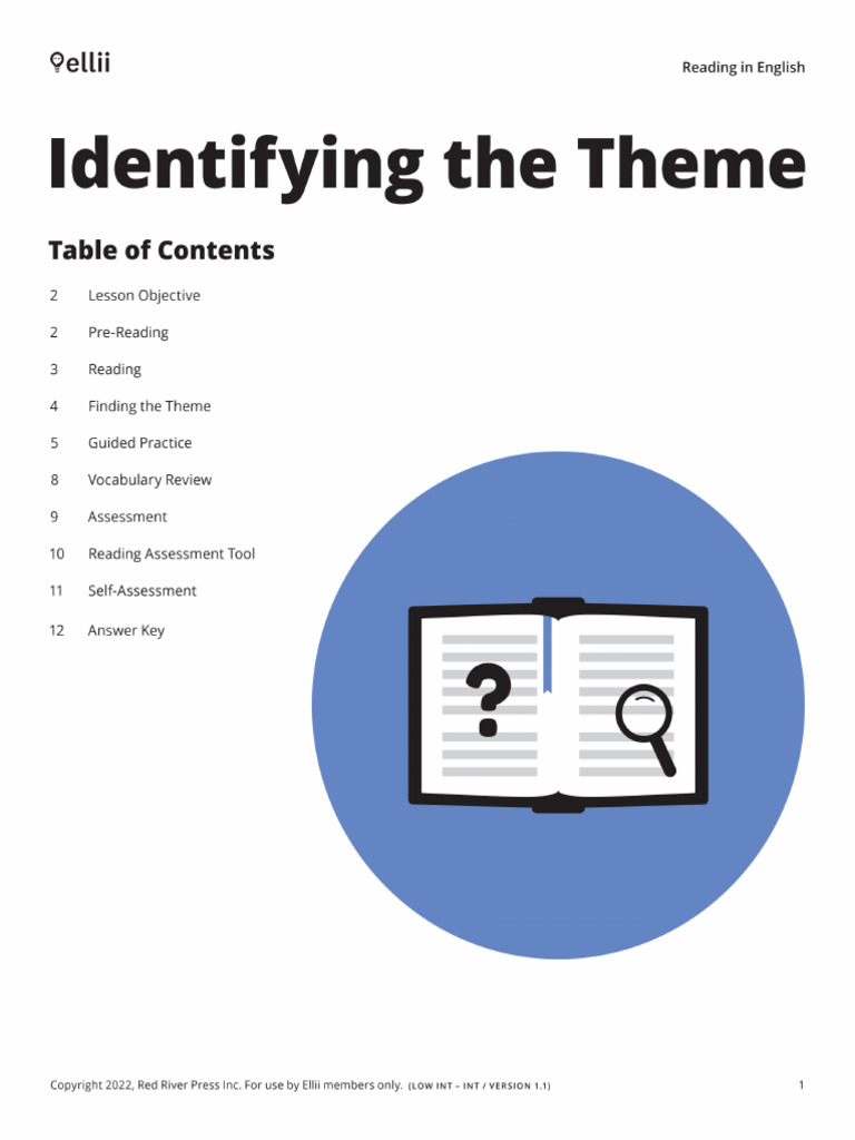 1 Identifying The Theme - Ellii (Formerly ESL Library) | PDF