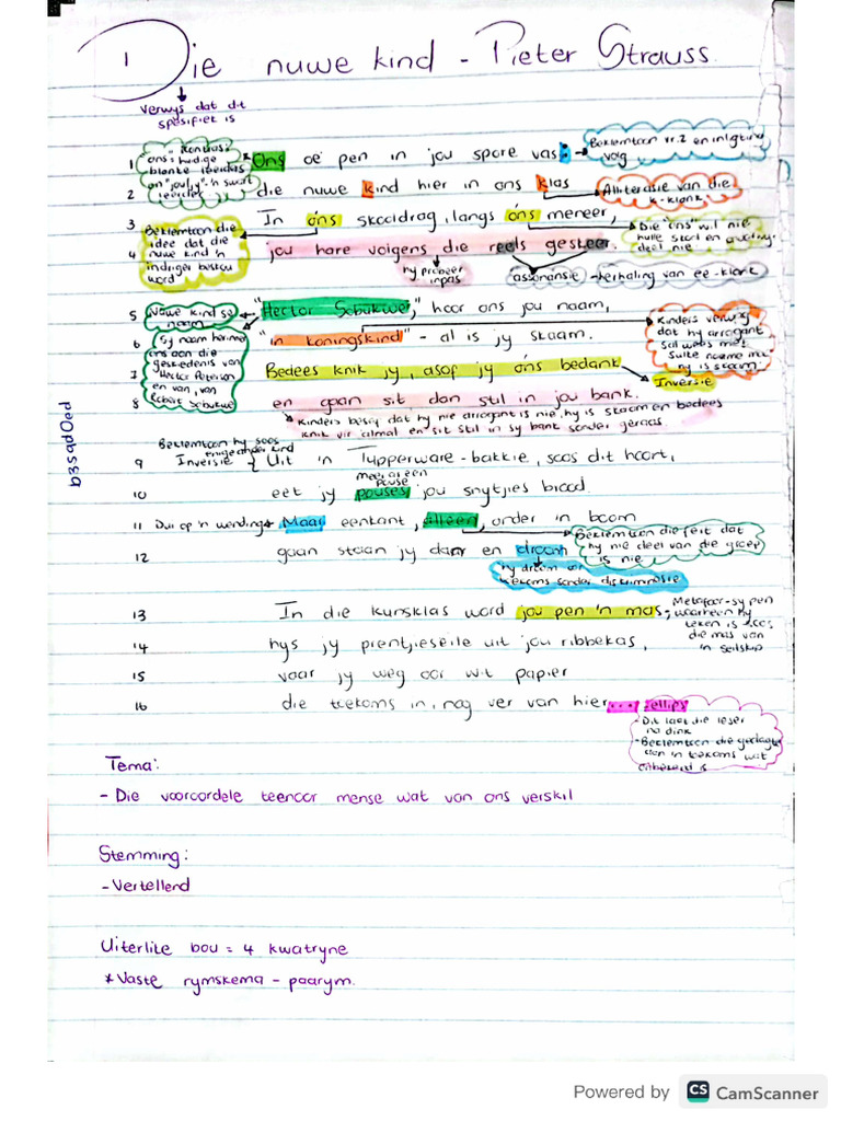 Afr p2 Poem Notes Grade 2024 | PDF