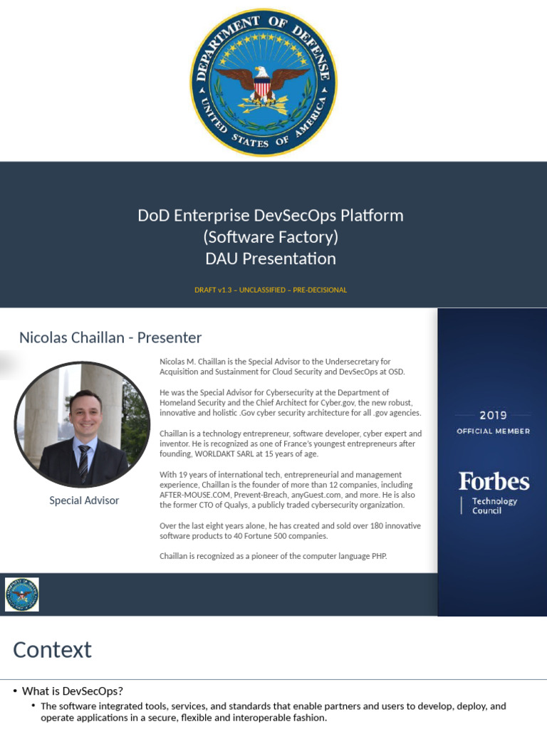 DoD DevSecOps Platform Overview | PDF | Scrum (Software Development) | Software Development Process