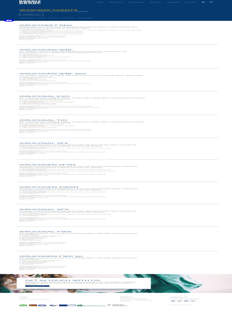 Washing Agents - RUDOLF Chemicals Indonesia | PDF | Surfactant | Sodium ...