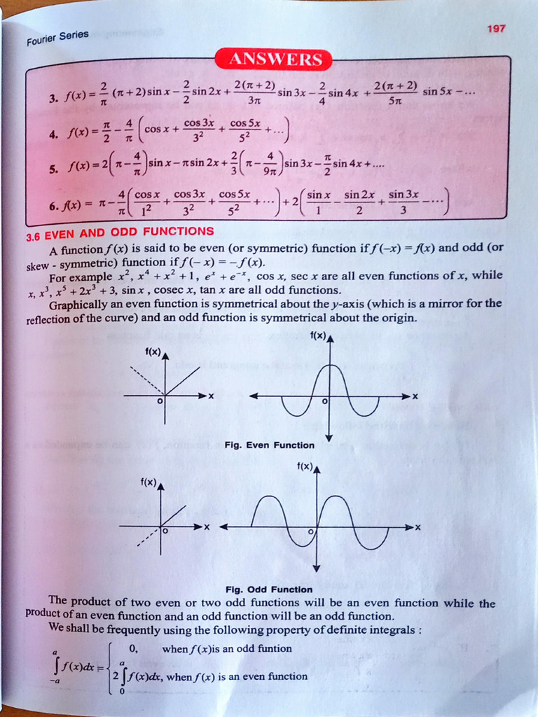 Fourier Series M Ll Even And Odd Functions Pdf