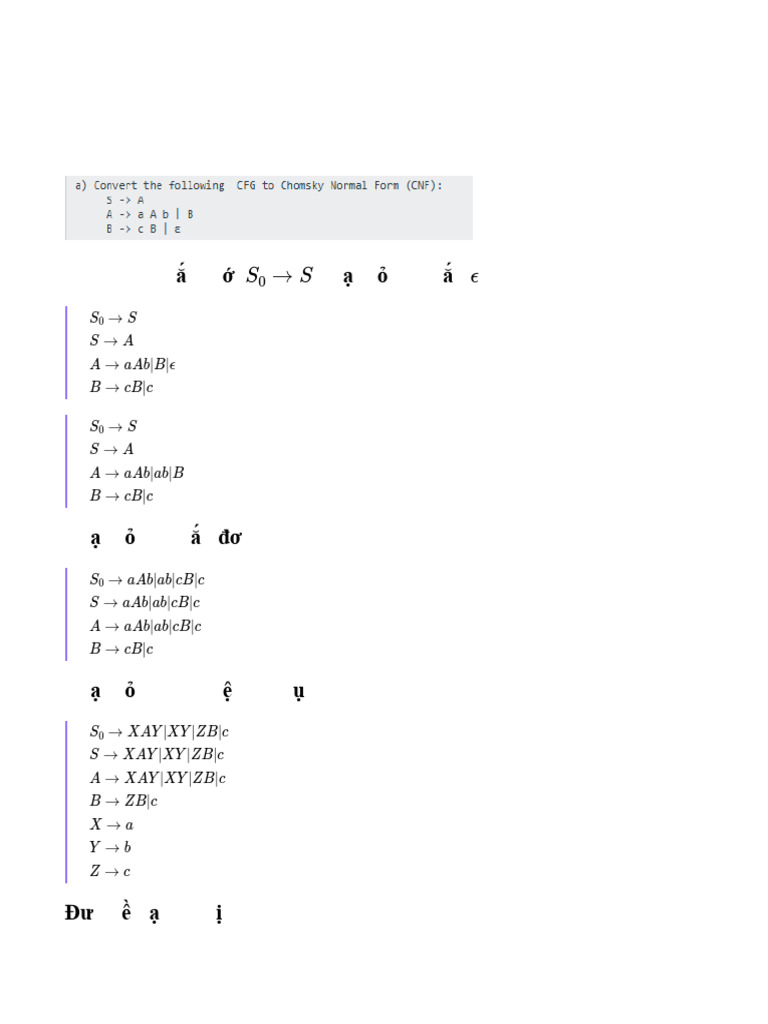 Chomsky Normal Form | PDF