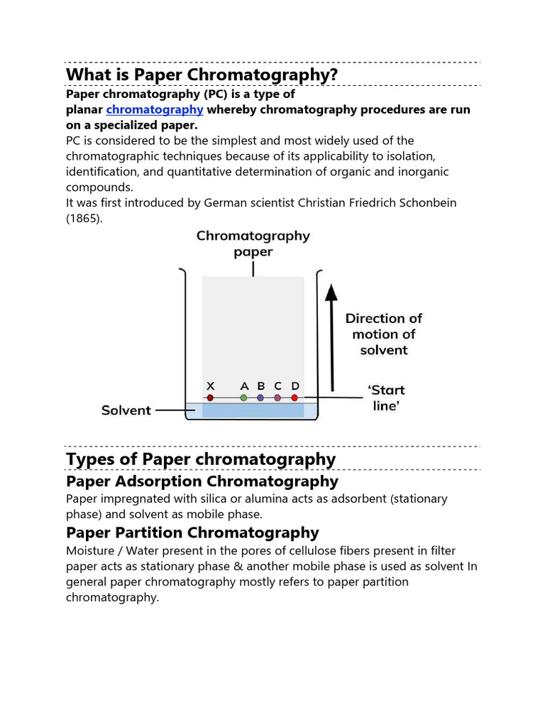 Notes On Paper Chromatography | PDF | Chromatography | High Performance ...