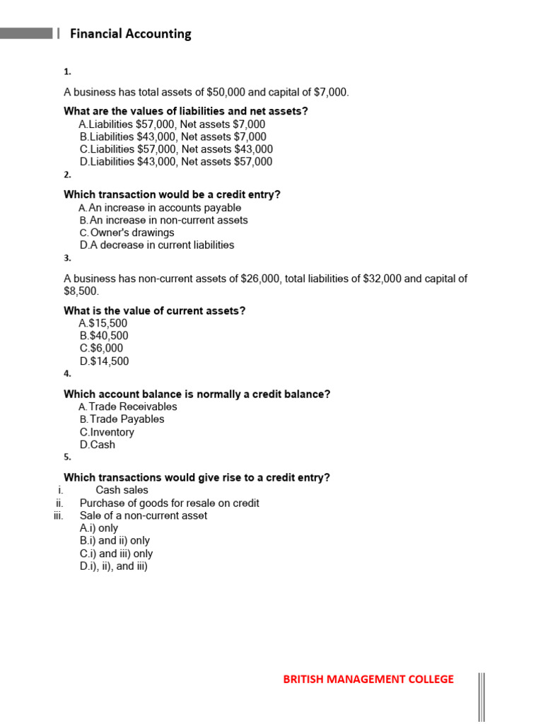 Test 5 | PDF | Debits And Credits | Expense