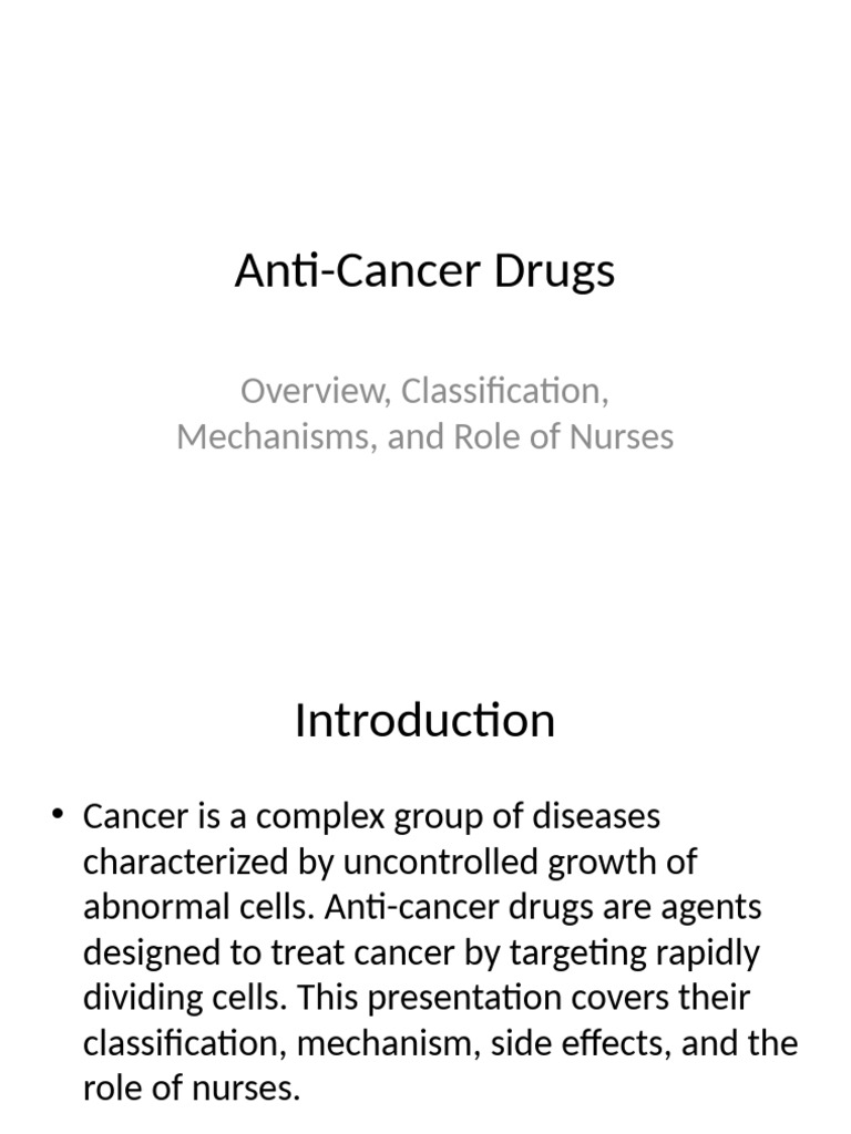 Anti Cancer Drugs Presentation | PDF