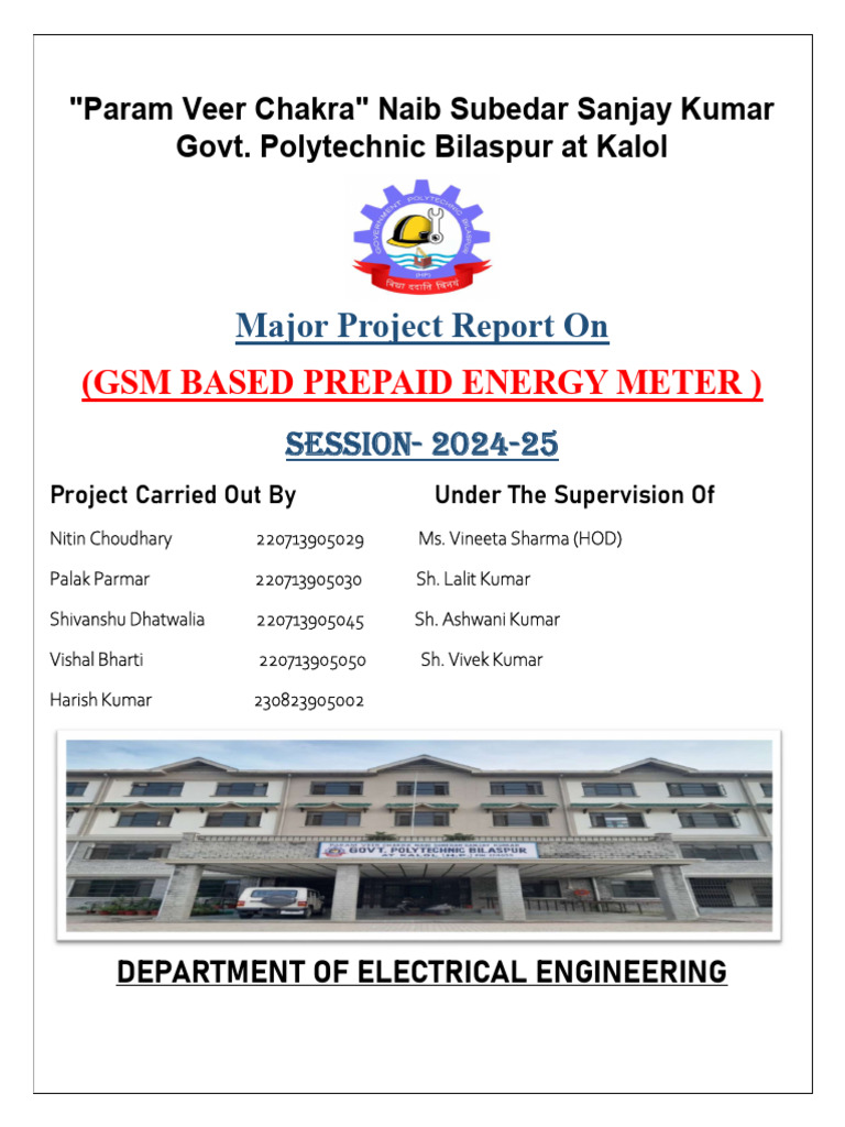 Report On GSM Based Prepaid Energy Meter | PDF | Smart Grid | Power Supply