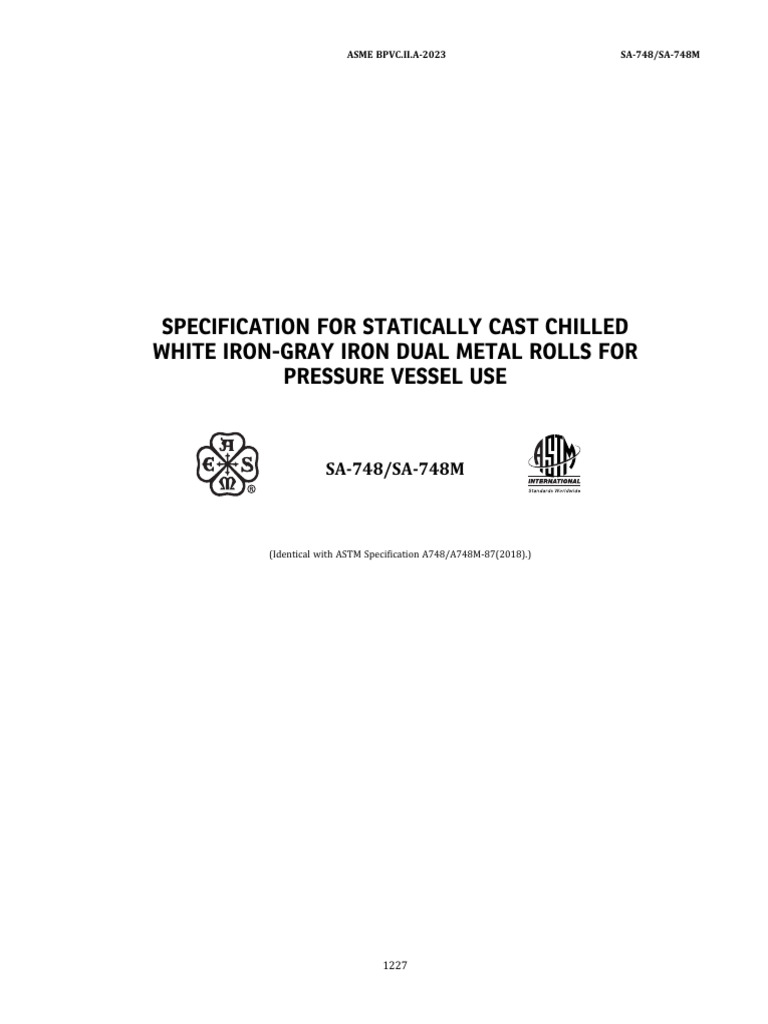 SA748 | PDF | Cast Iron | Specification (Technical Standard)