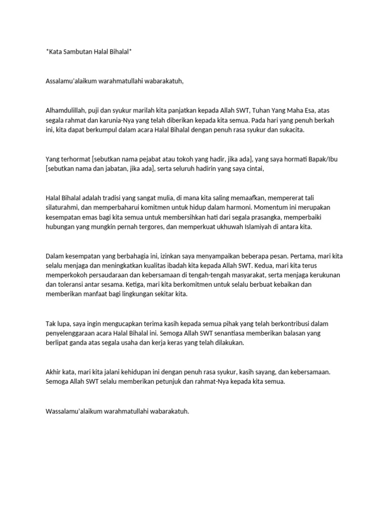 Sambutan 1 | PDF | Agama & Spiritualitas