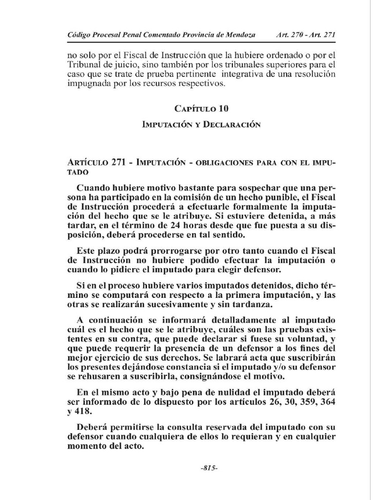 Art. 271-312 Peñasco Codigo Procesal Penal Mendoza | PDF