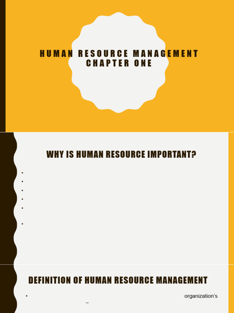1chapter One Pdf Human Resources Human Resource Management