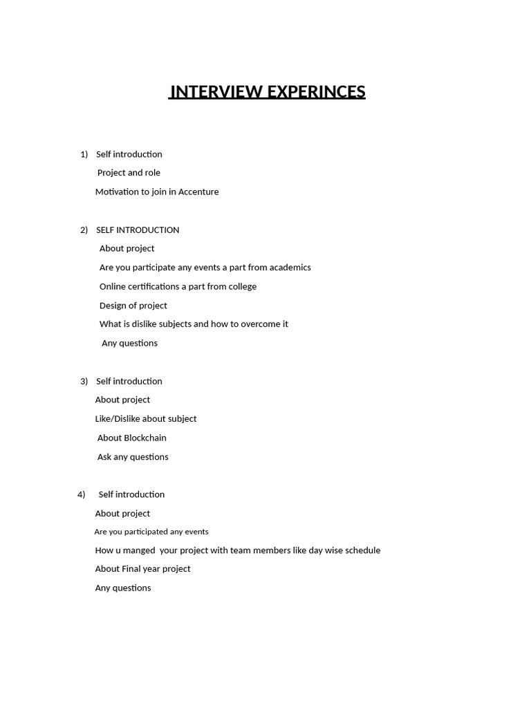 INTERVIEW EXPERINCES | PDF | Computing
