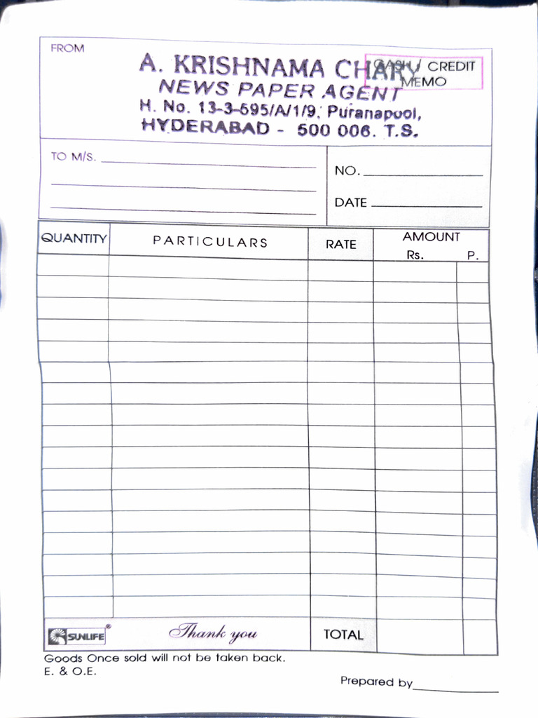 Newspaper Receipt Memo | PDF