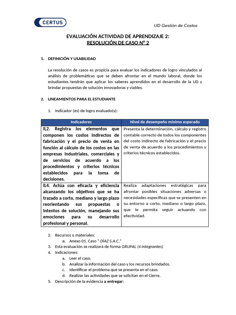 Lineamientos de Evaluación Caso AA2 | PDF | Business | Evaluación