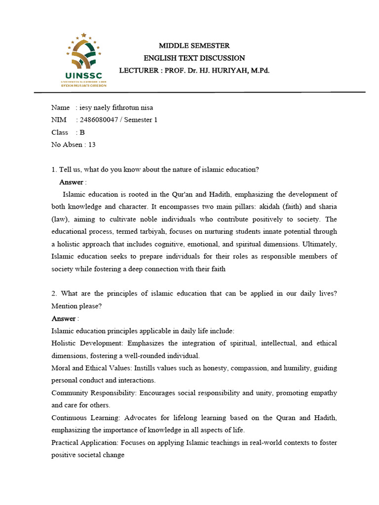 Iesy Naely FN 2486080047 UTS - Stbi | PDF | Learning | Teaching Method