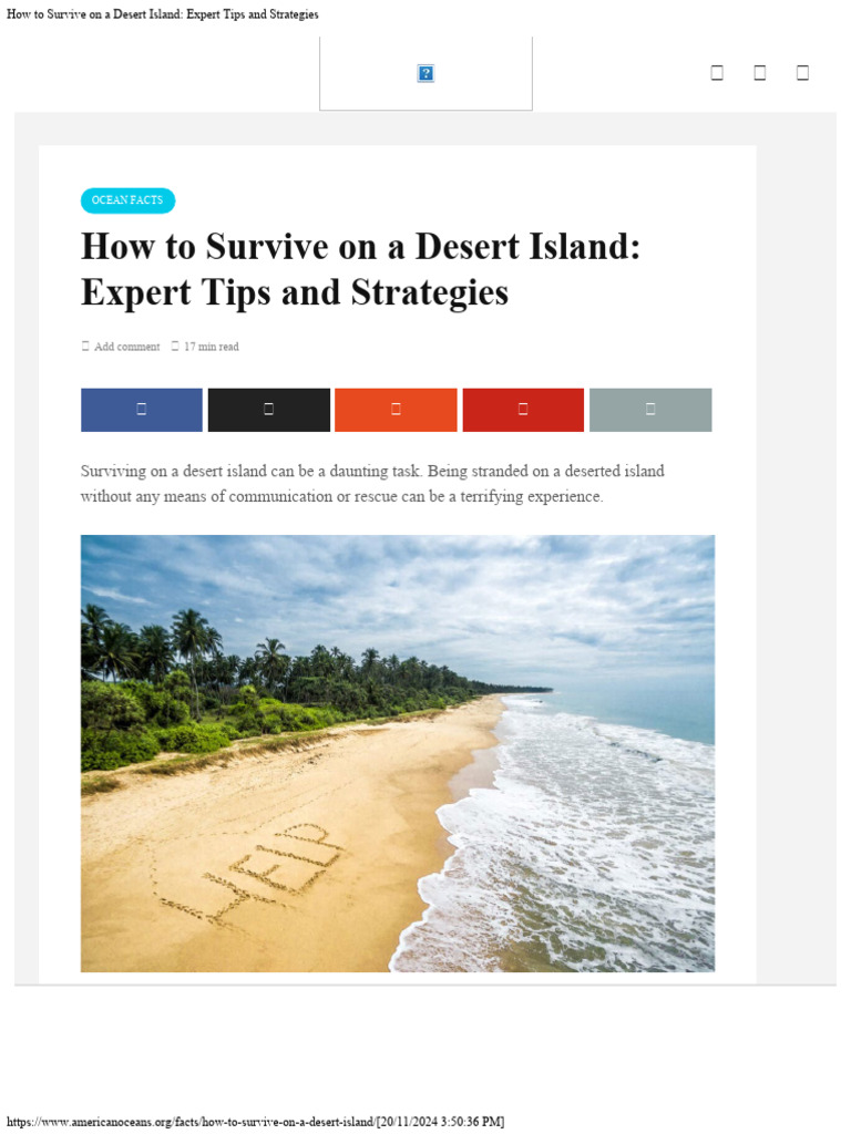 How To Survive On A Desert Island Expert Tips and Strategies | PDF