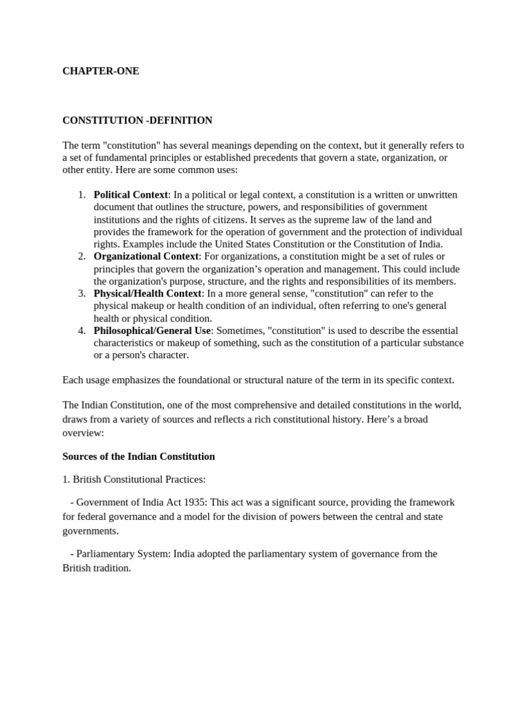 Indian Constitution Chapter 1 | PDF | Constitutional Amendment | Supermajority