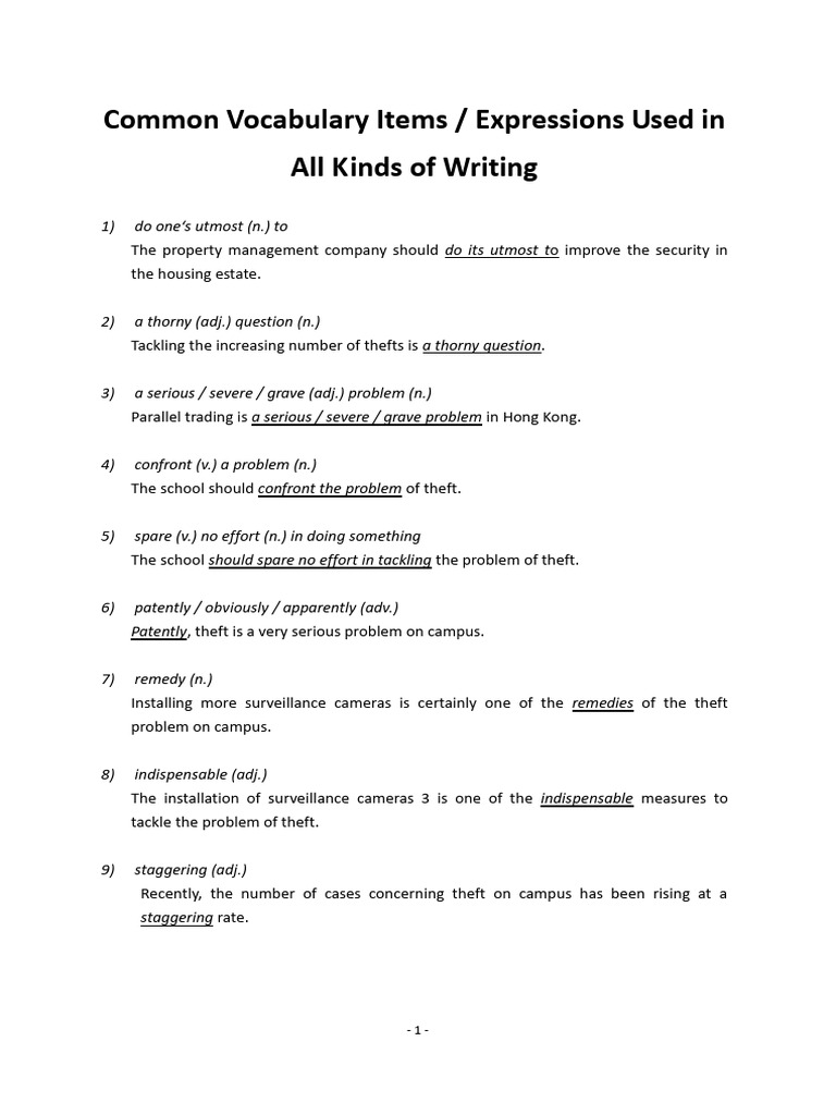 Writing Effective Reports and Vocabulary | PDF | Linguistics | Grammar