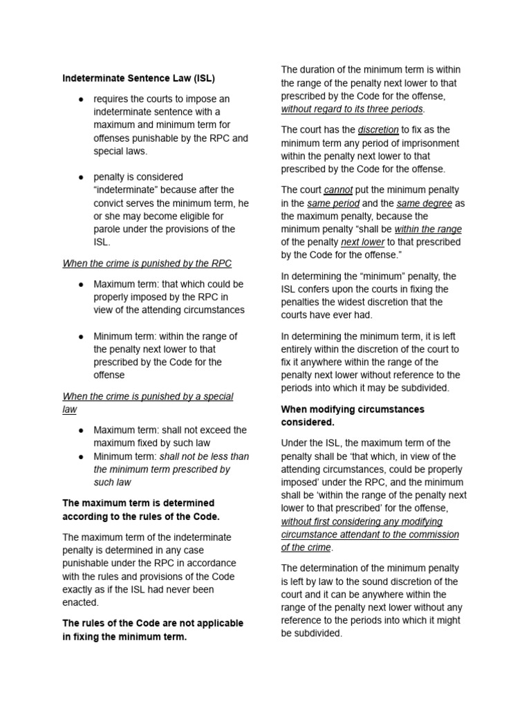 Indeterminate Sentence Law | PDF | Sentence (Law) | Mandatory Sentencing