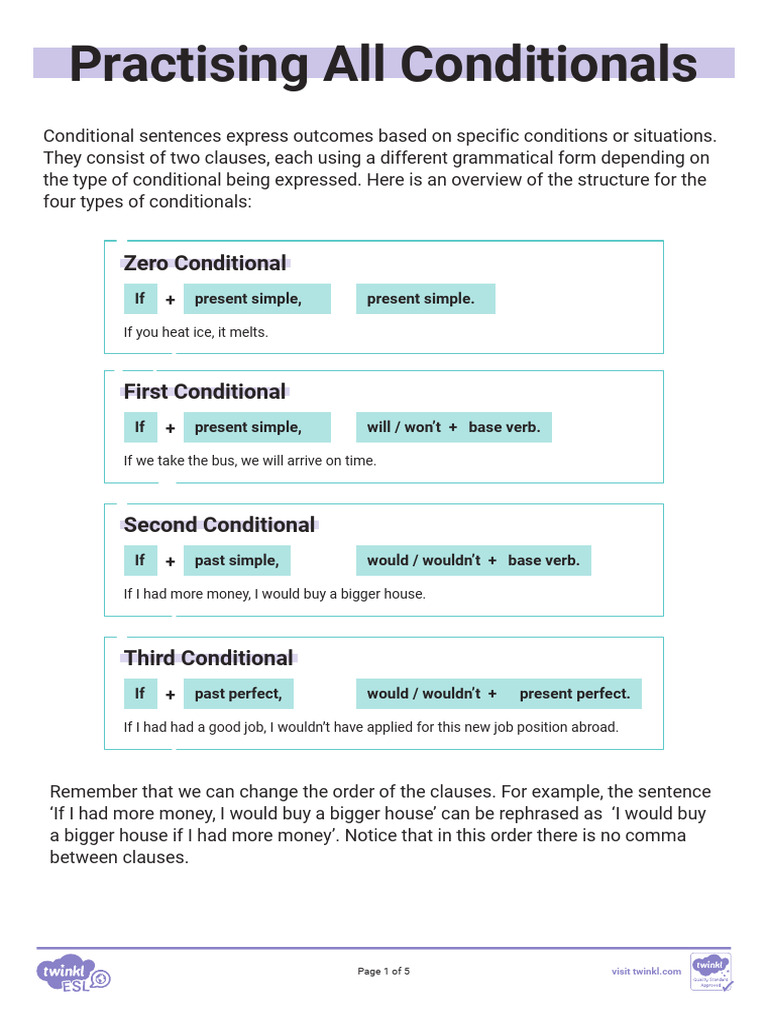 T 1719999936 Esl Practising All Conditionals Activity Sheet Adults b2 ...
