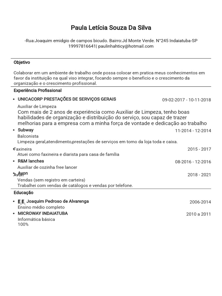 2023 Paula #Curriculo | PDF