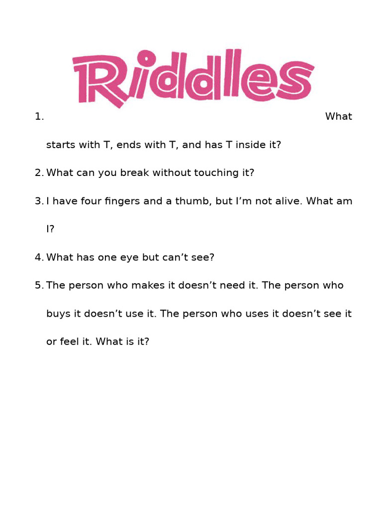 Riddles | PDF | Career & Growth | Self-Improvement