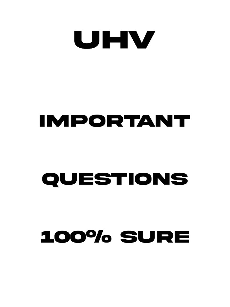 UHV Important Questions 2.1 | PDF | Computers
