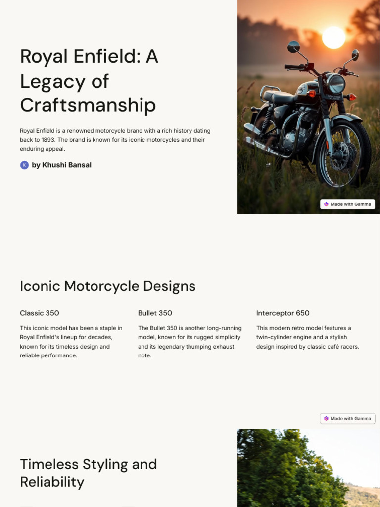 Royal Enfield: Timeless Motorcycle Legacy | PDF | Car Body Styles ...
