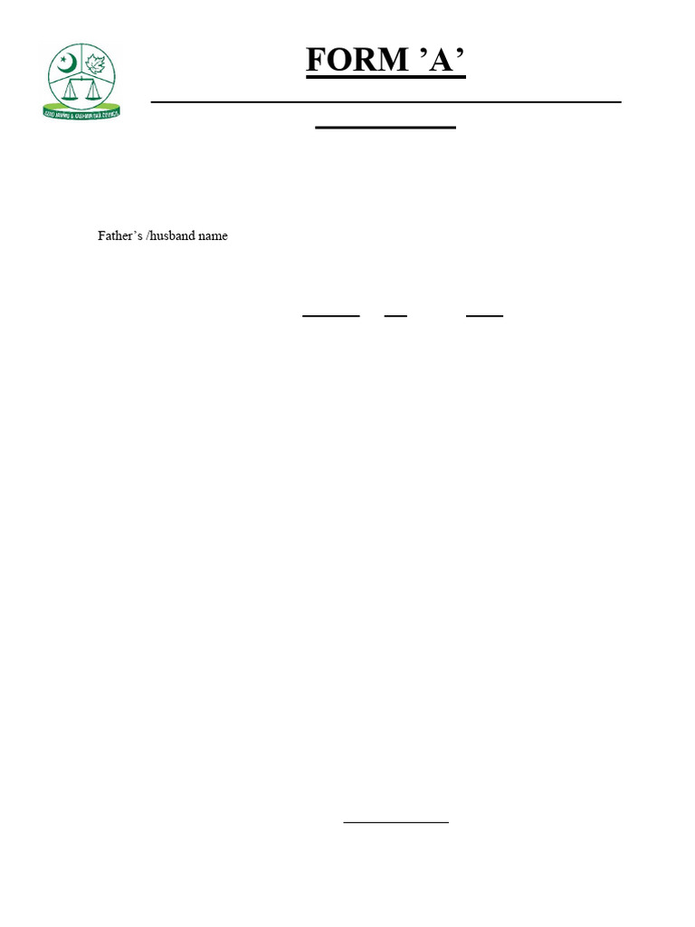 AJ&K Bar Council Enrolment Application | PDF | Public Law | Common Law