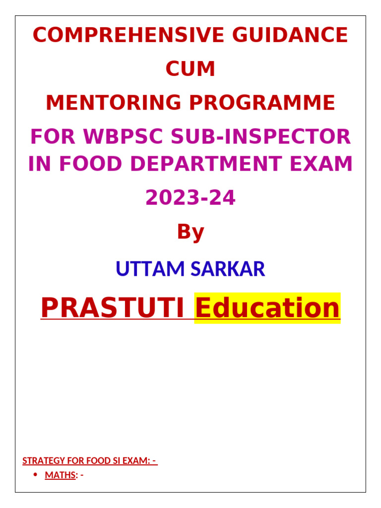 Master Guide For Food SI 2023 | PDF