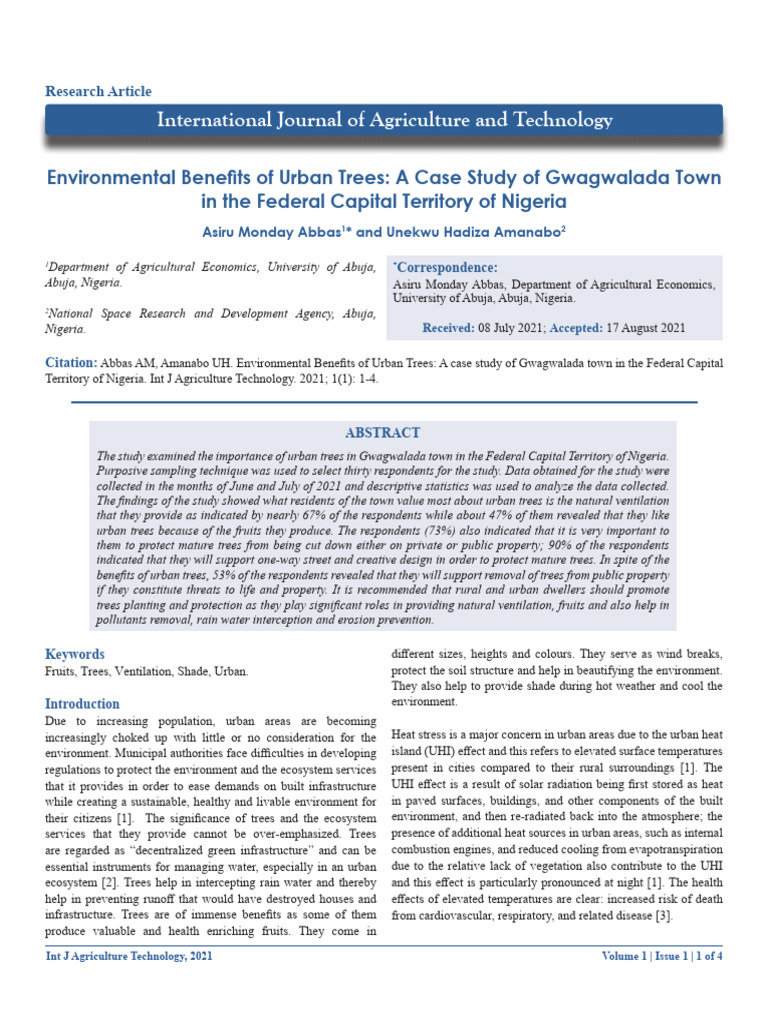 Environmental Benefits of Urban Trees | PDF | Air Pollution | Natural ...