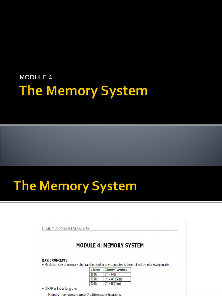 Module 4-The Memory System | PDF | Random Access Memory | Dynamic Random Access Memory