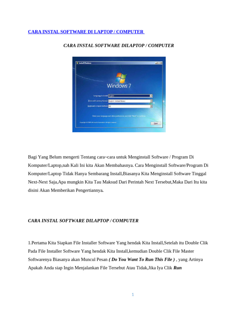 Cara Menginstal Aplikasi | PDF