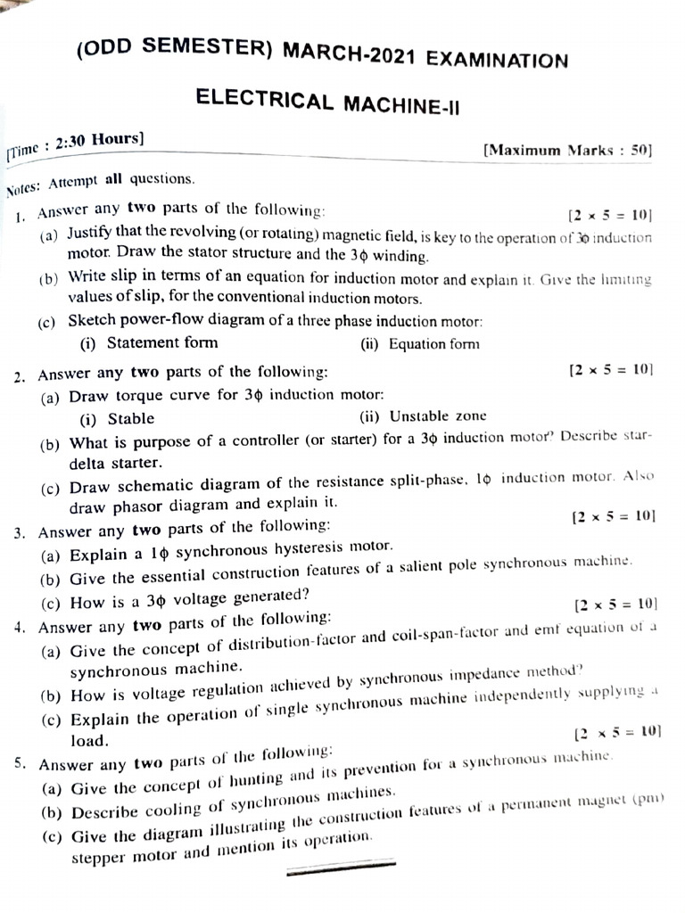 Machine 2 Question Papers | PDF | Electric Motor | Electric Generator