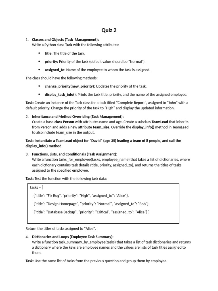 Quiz 2 4a Tpl Pdf Method Computer Programming Class Computer Programming