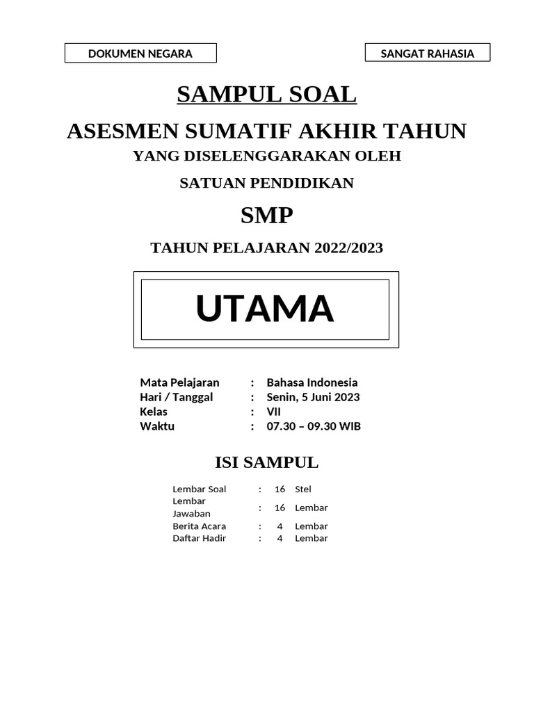 SAMPUL SOAL Ok Ok Ok | PDF