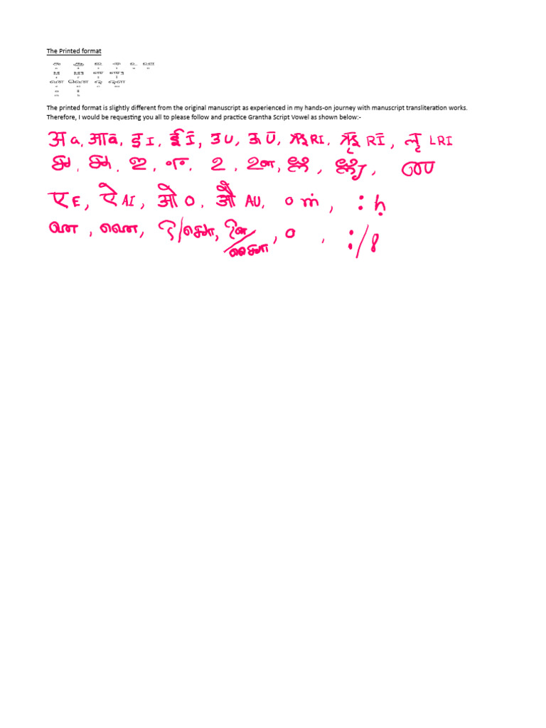 Grantha Script Vowel | PDF
