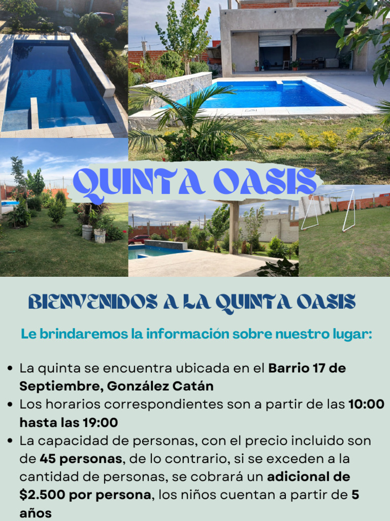 Presentacion Quinta Oasis | PDF