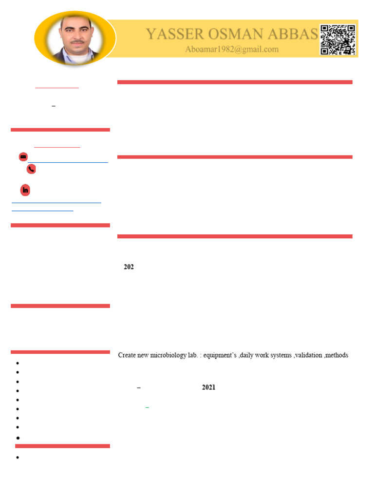 CV Yasser Osman Supervisor | PDF | Quality Assurance | Iso 9000