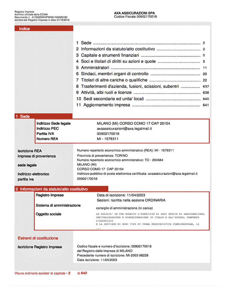 Visura Camerale Page2 | PDF