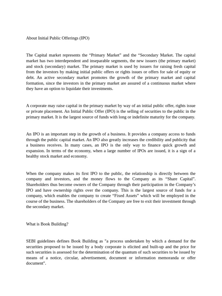 ipo | PDF | Initial Public Offering | Stocks