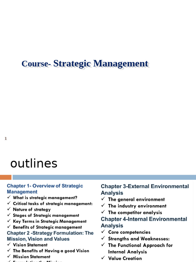 Strategic Management | PDF | Strategic Management | Swot Analysis